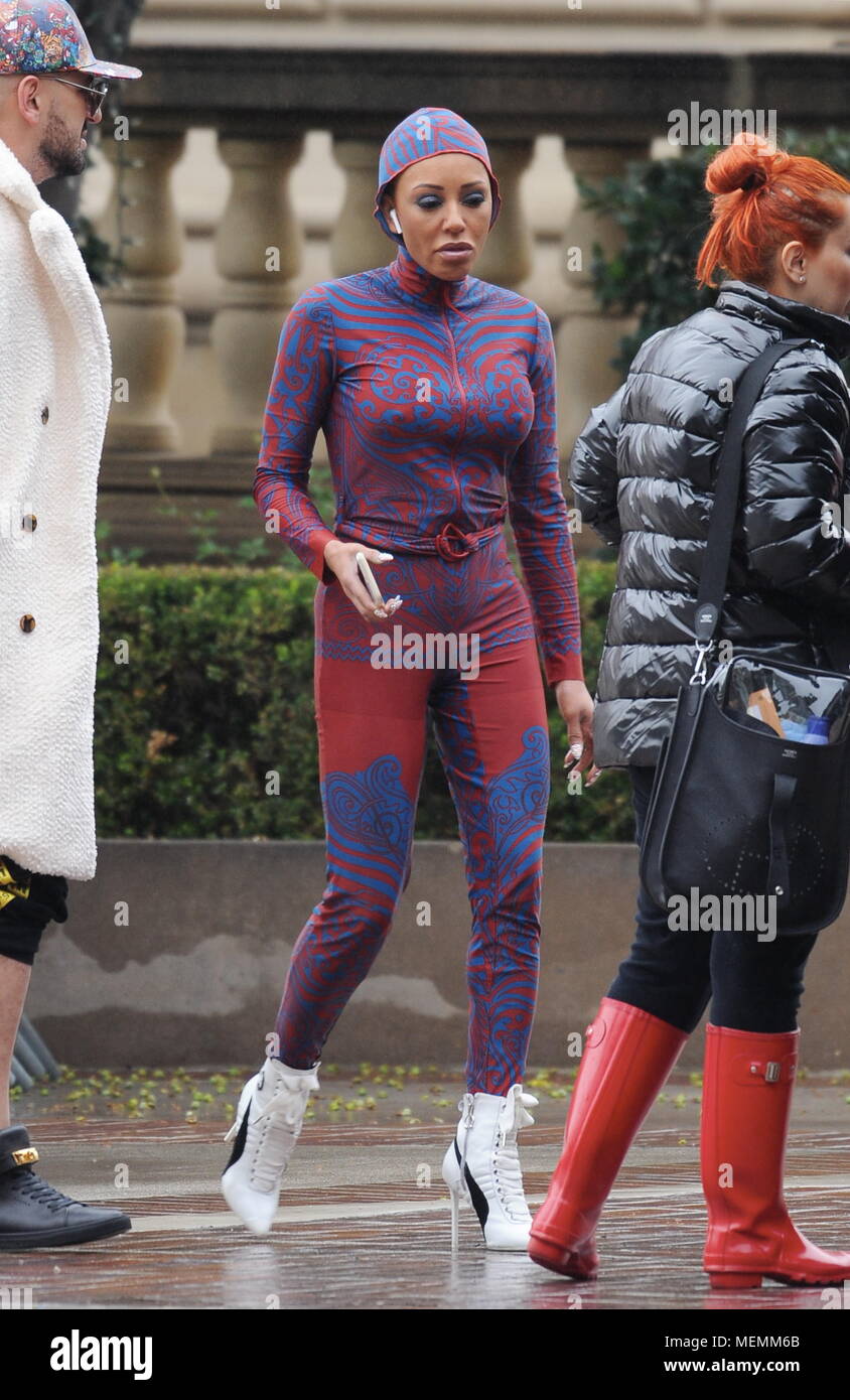 Mel B out and about in a vibrant full bodysuit Featuring: Mel B Where ...