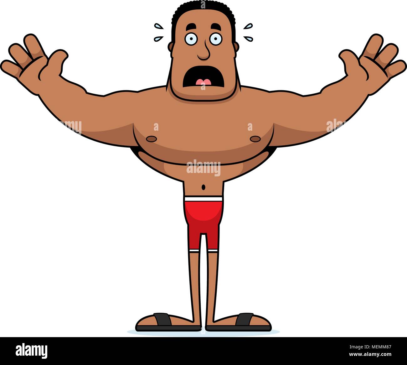A cartoon man looking scared in a swimsuit Stock Vector Image & Art - Alamy