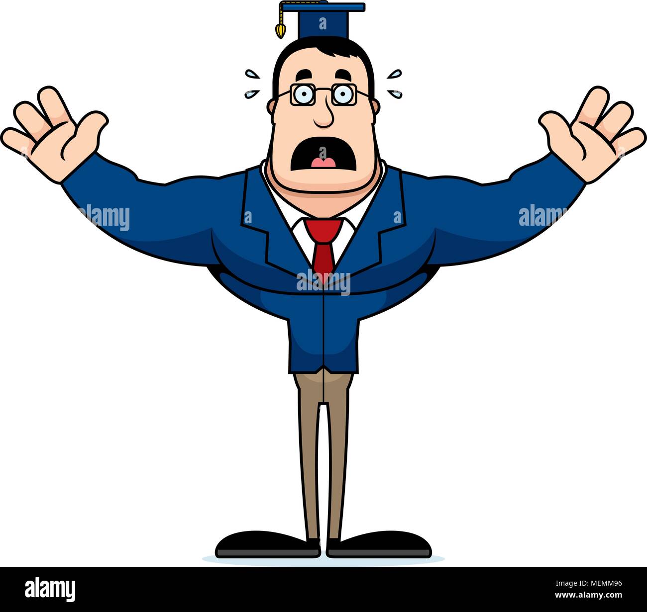 A cartoon teacher looking scared Stock Vector Image & Art - Alamy