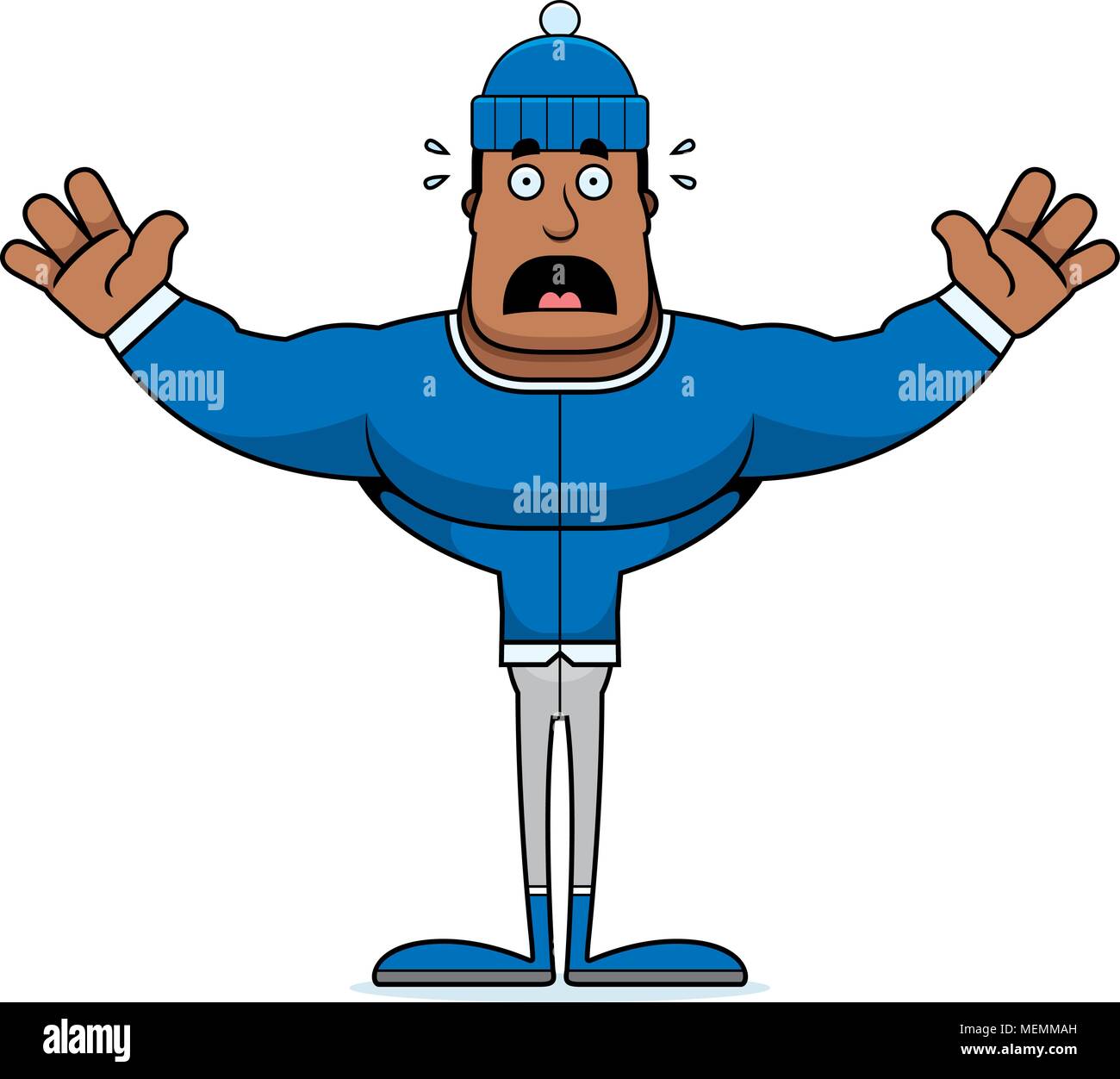 A cartoon winter man looking scared Stock Vector Image & Art - Alamy