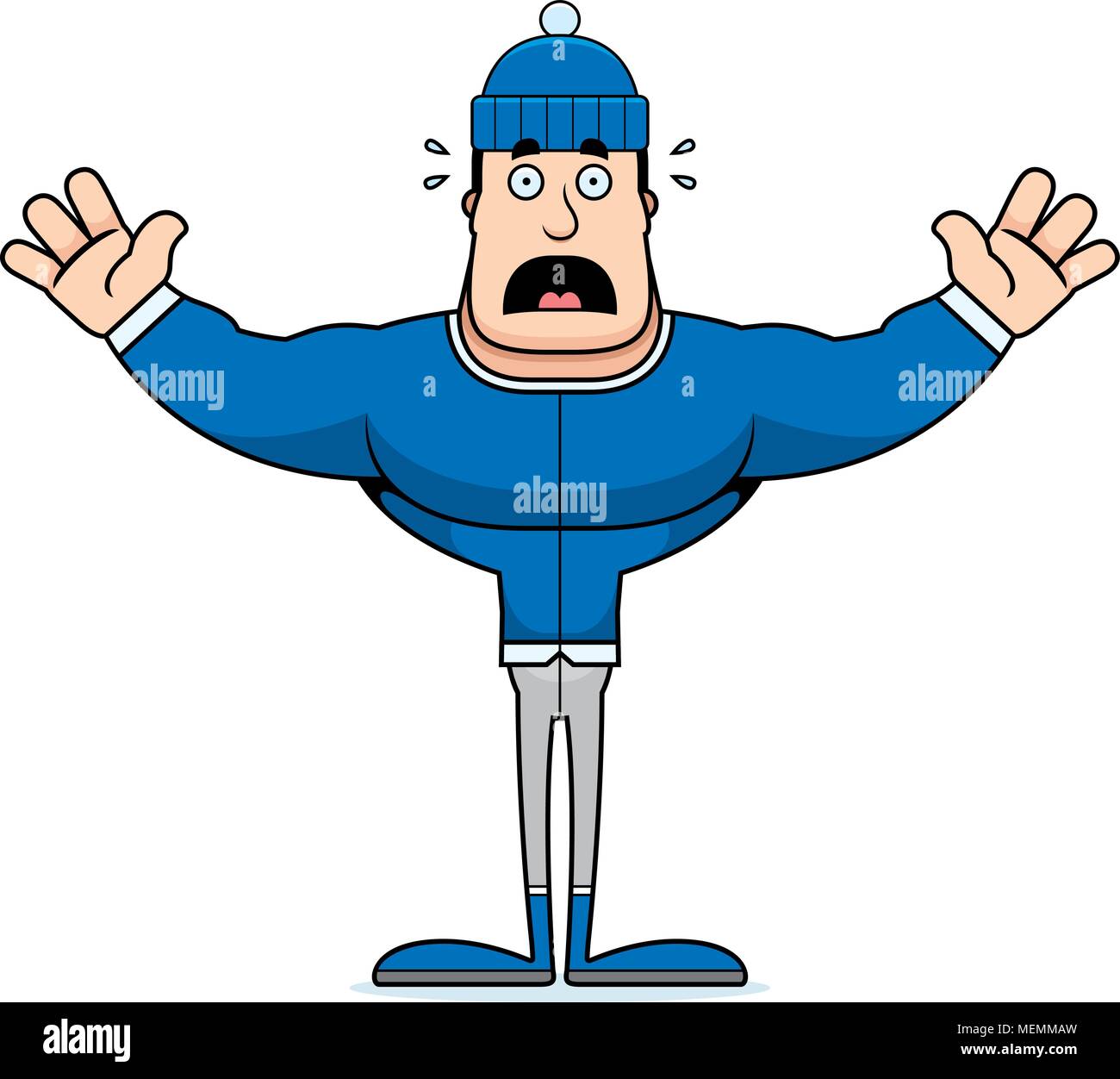 A cartoon winter man looking scared Stock Vector Image & Art - Alamy