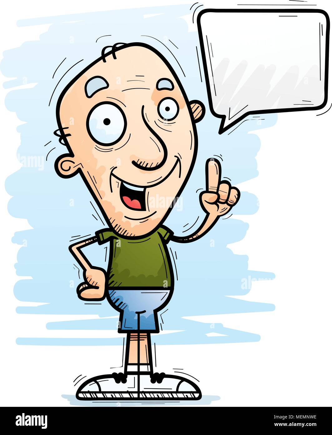 A cartoon illustration of a senior citizen man talking Stock Vector ...