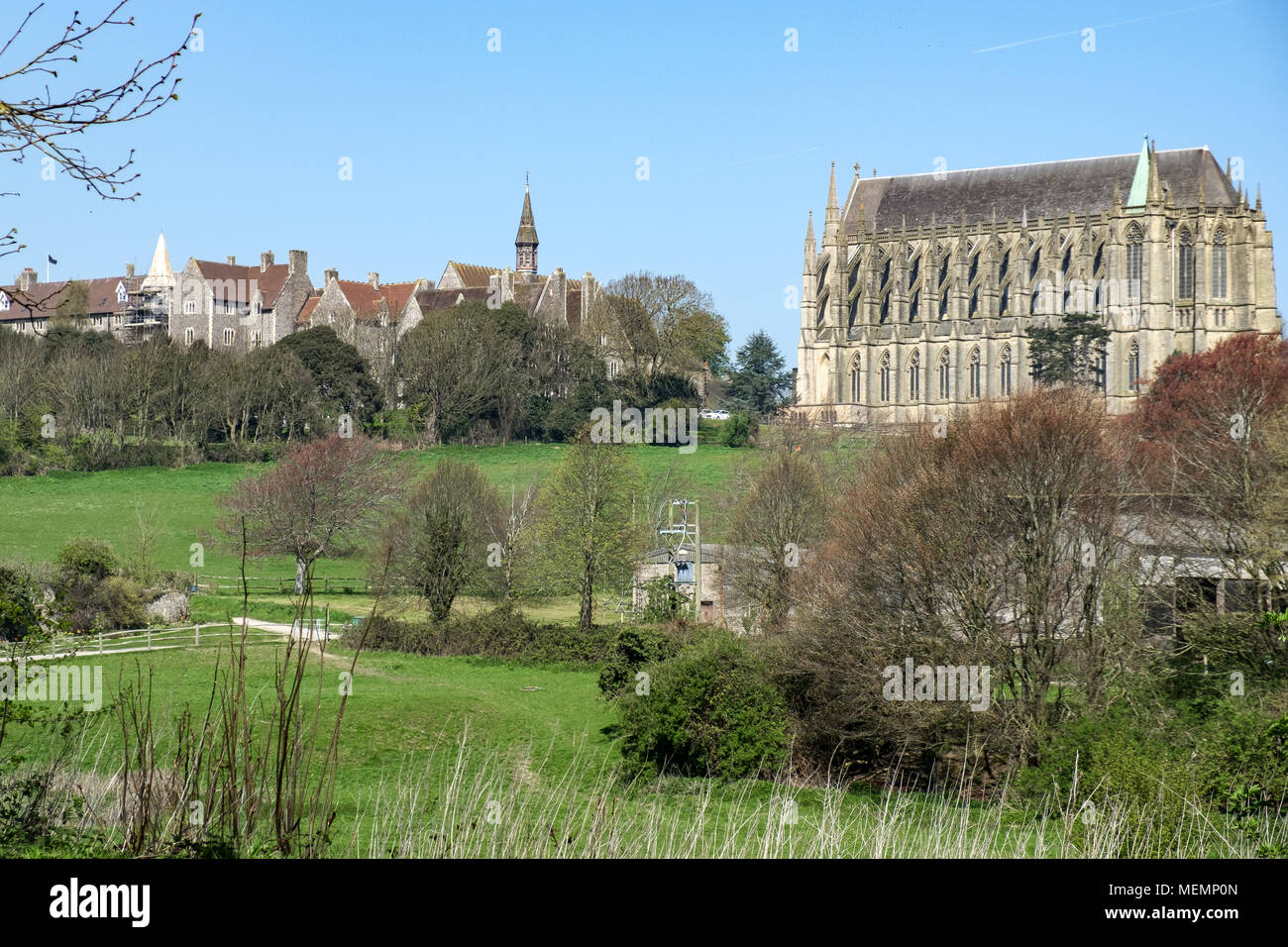 LANCING WEST SUSSEX/UK - APRIL 20 : View of Lancing College Chapel in ...