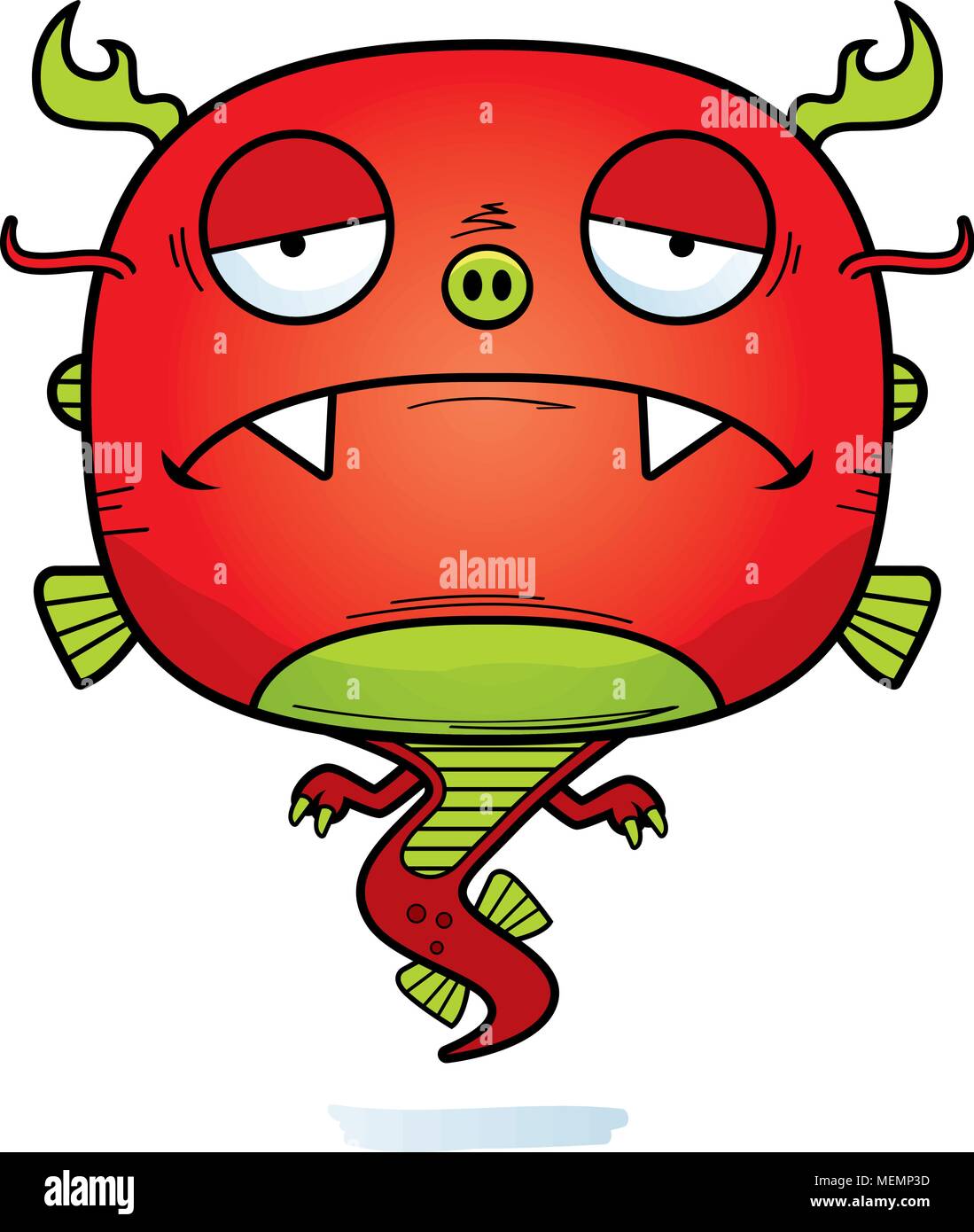 A cartoon illustration of a Chinese dragon looking sad Stock Vector ...