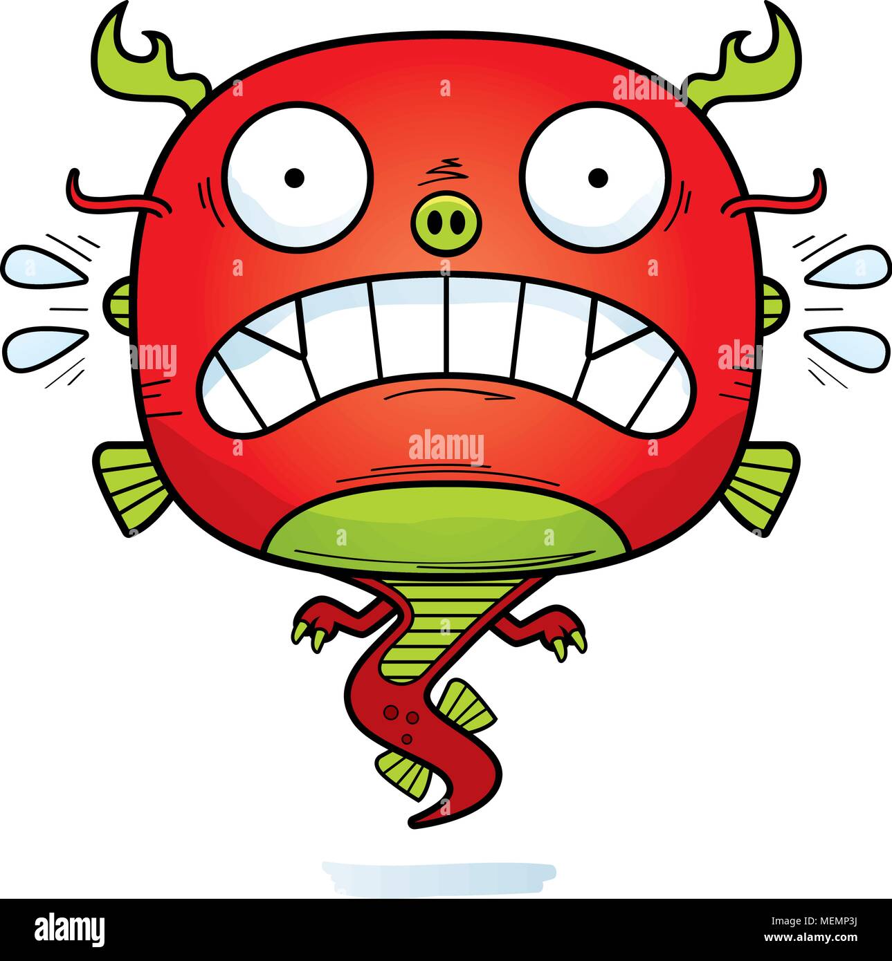A cartoon illustration of a Chinese dragon looking scared Stock Vector ...