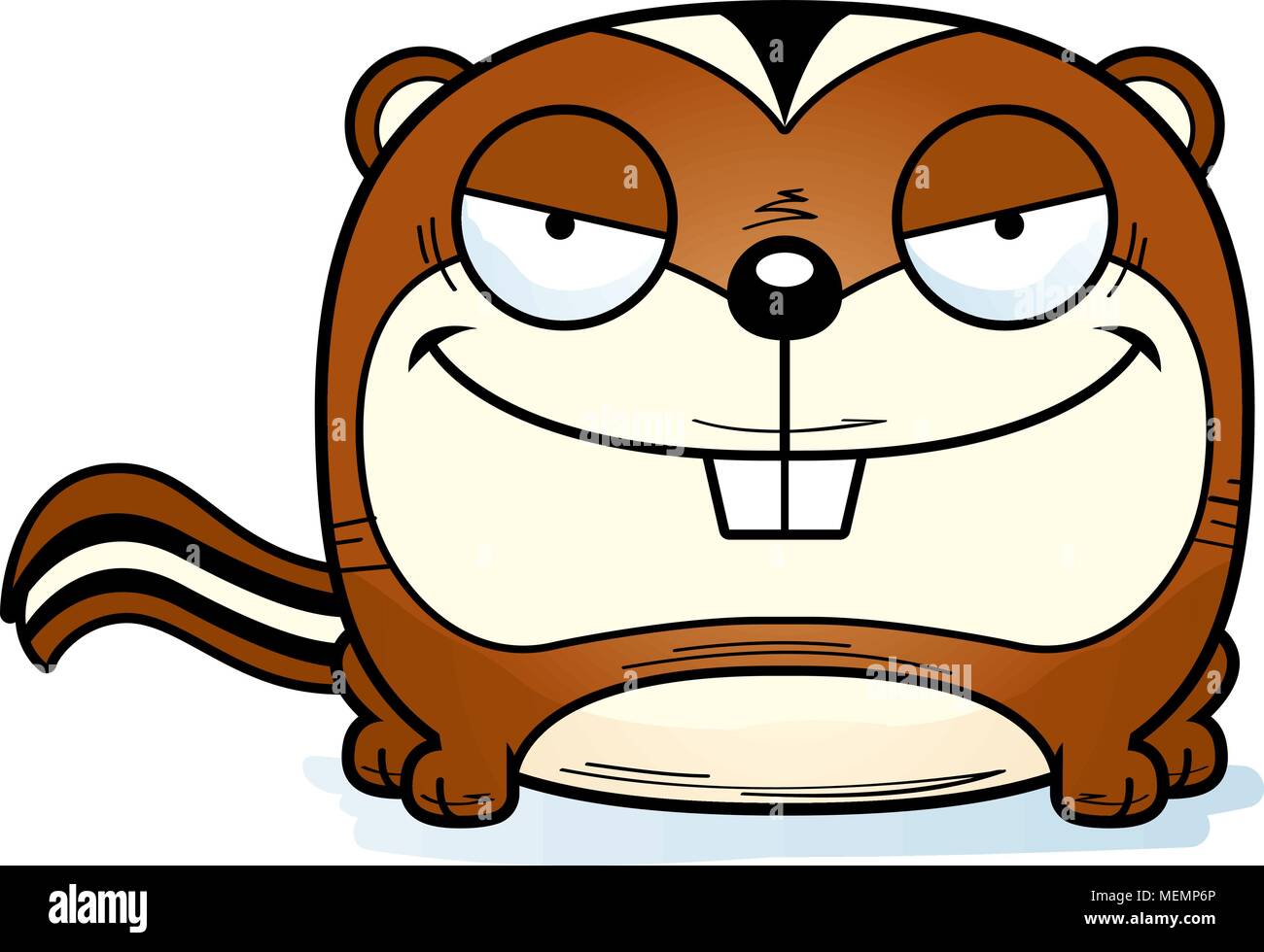 A cartoon illustration of a chipmunk with a sly expression Stock Vector ...