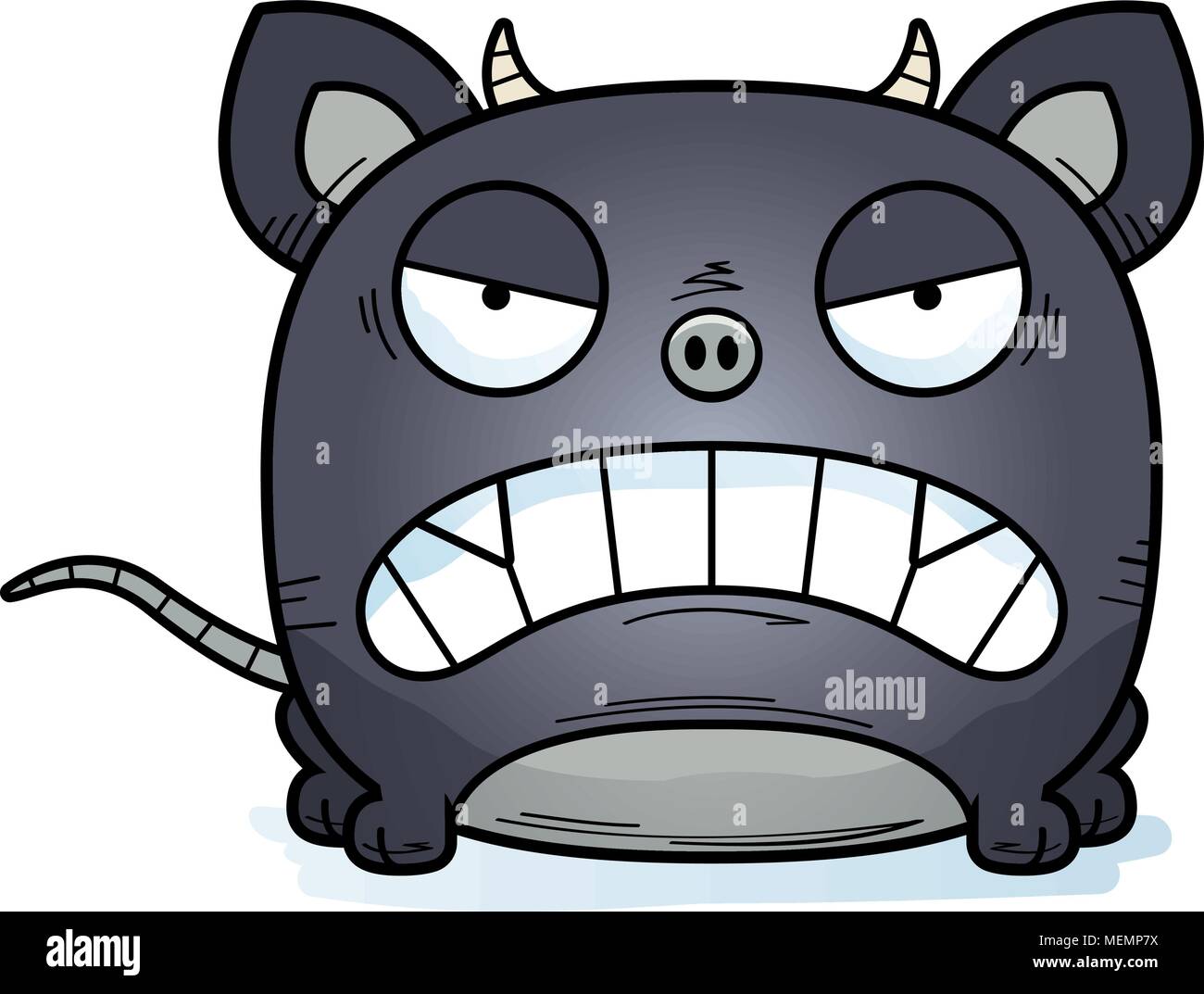 A cartoon illustration of a little chupacabra with an angry expression ...