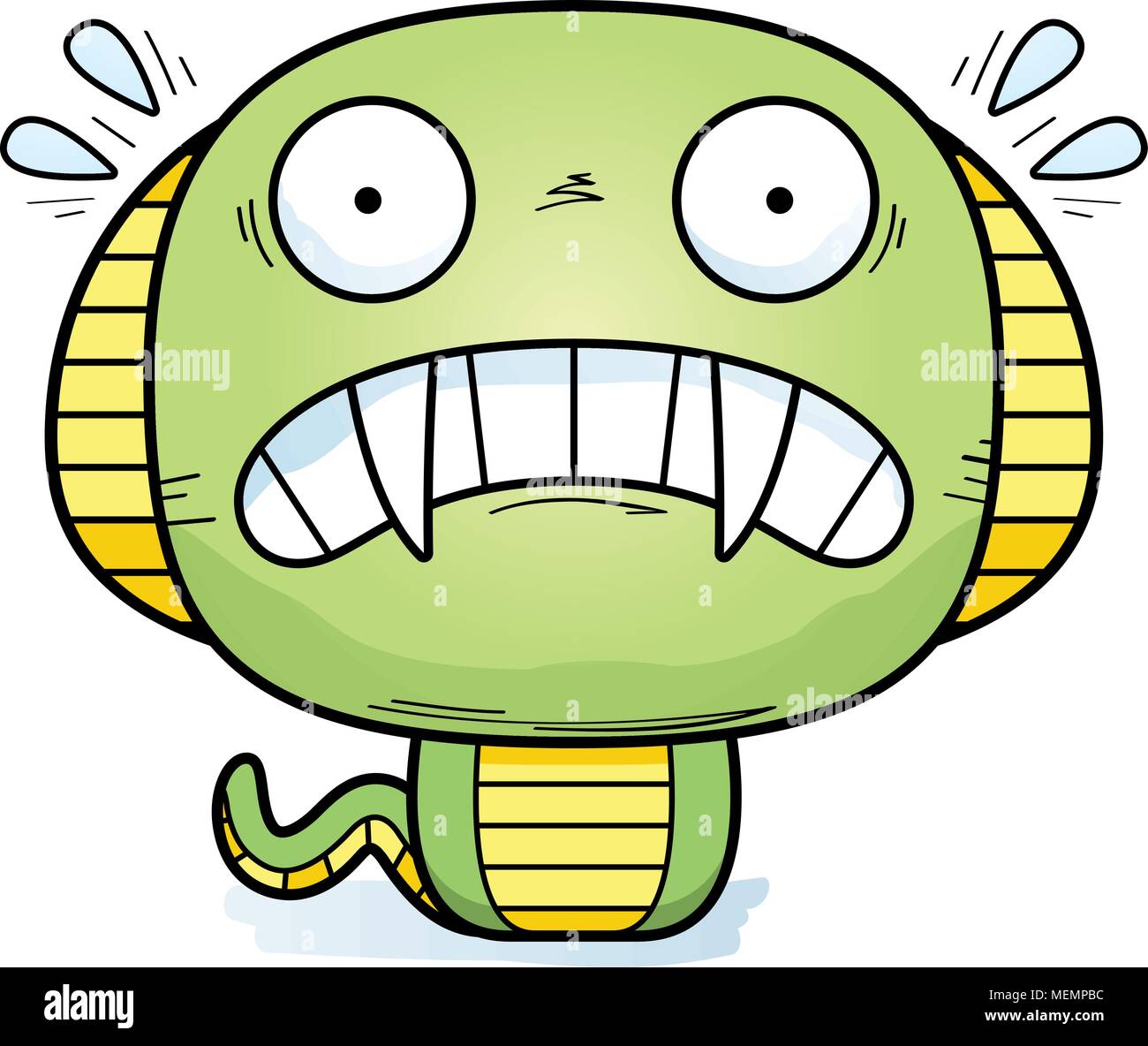 A cartoon illustration of a cobra looking scared Stock Vector Image ...