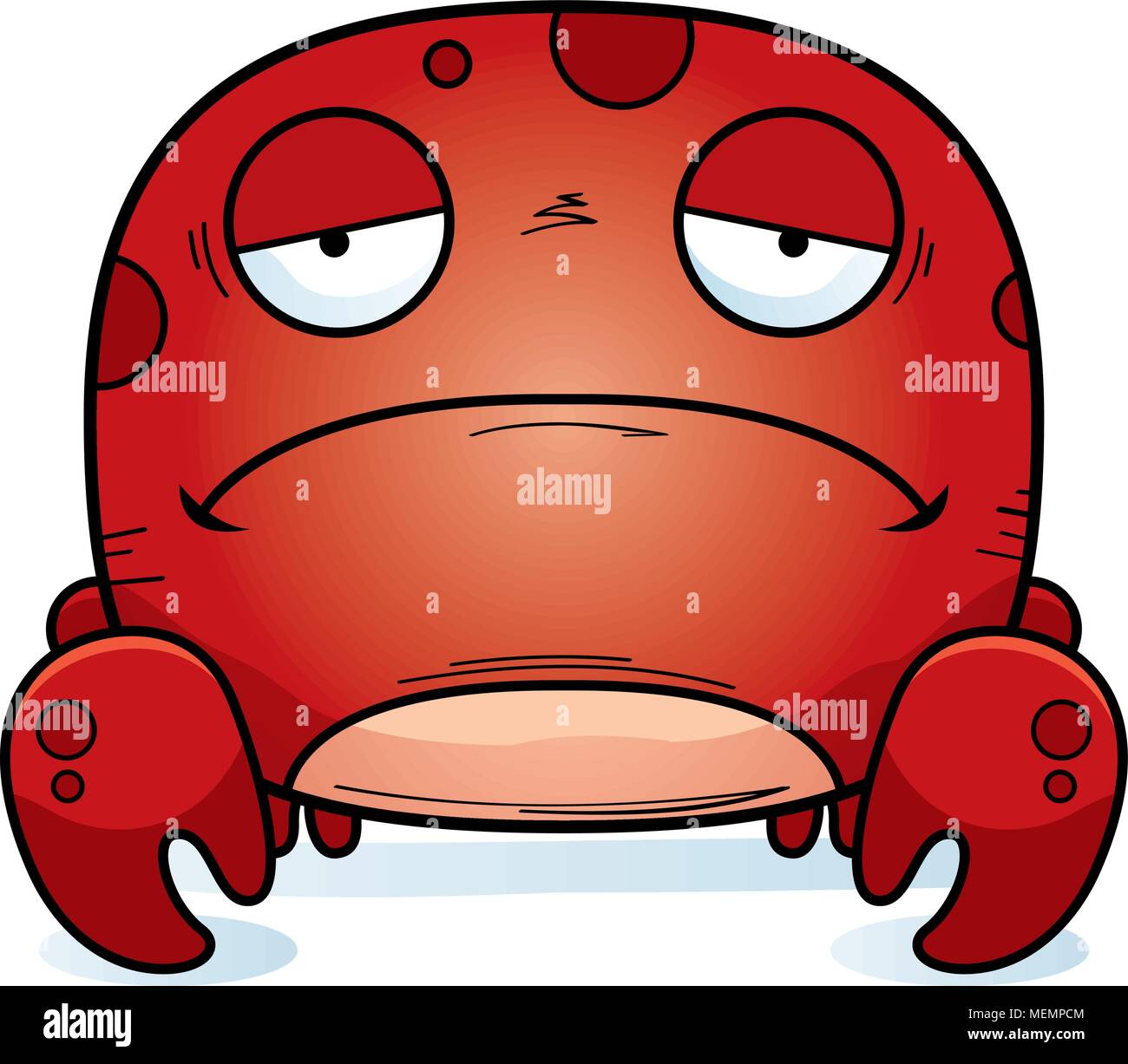 A cartoon illustration of a crab looking sad Stock Vector Image & Art ...