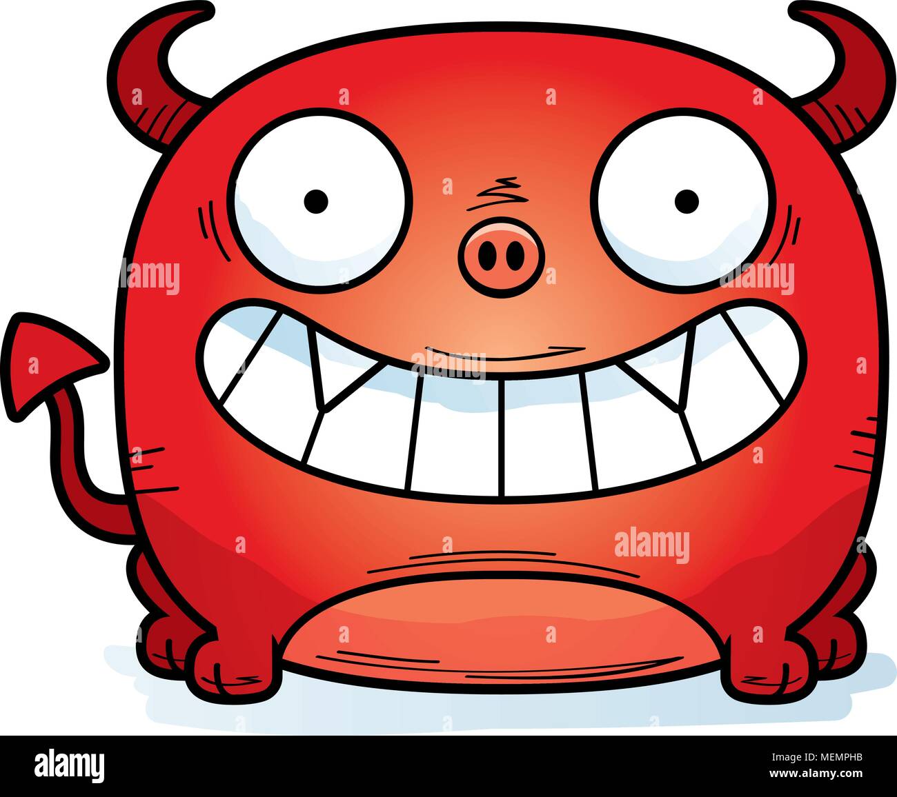 A cartoon illustration of a little devil looking happy Stock Vector ...