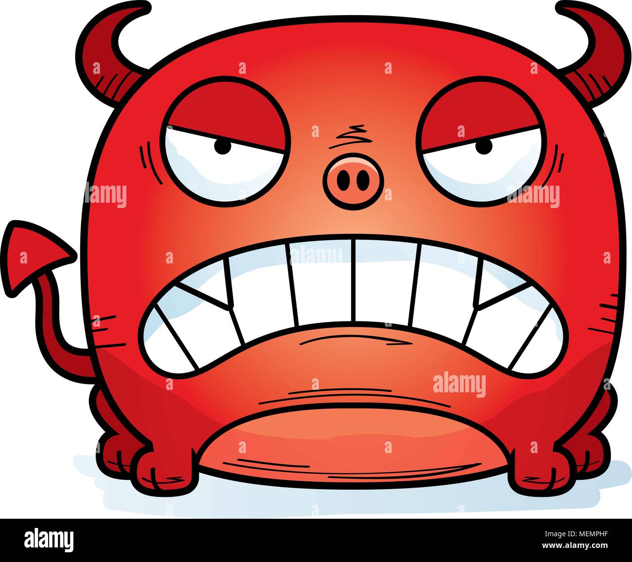 A cartoon illustration of a little devil looking mad Stock Vector Image ...
