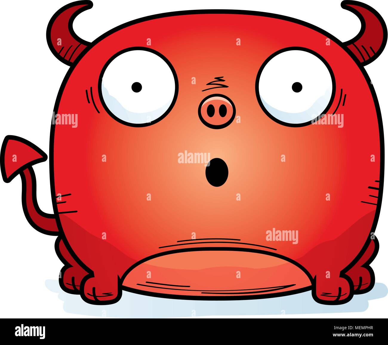 A cartoon illustration of a little devil looking surprised Stock Vector ...