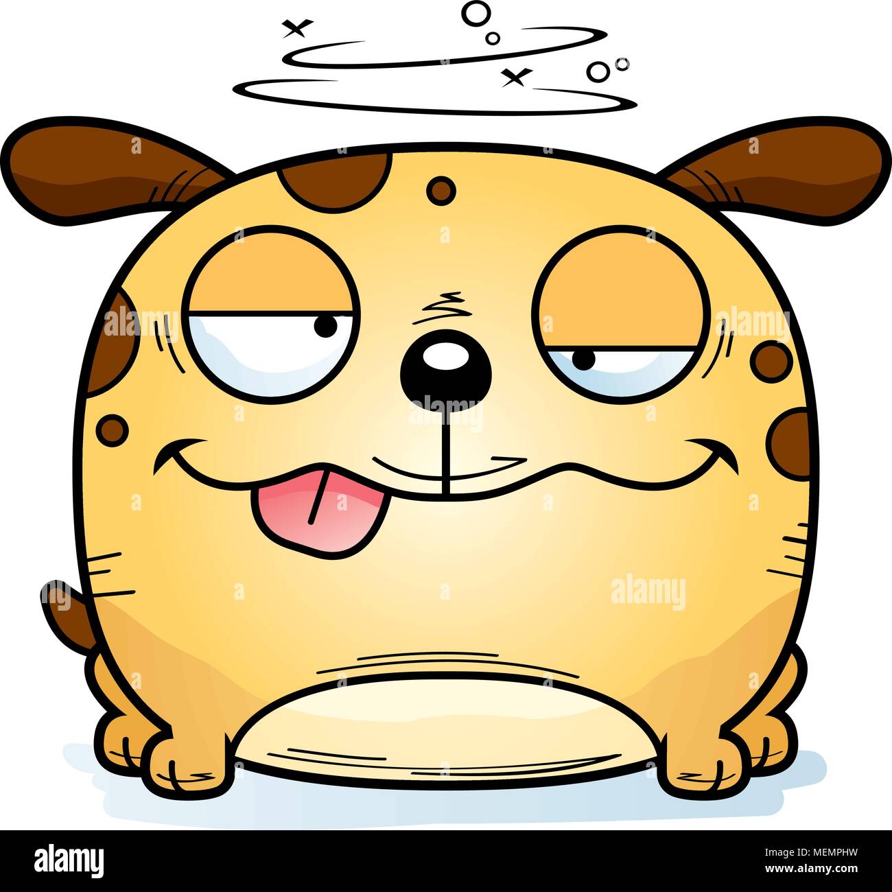 A cartoon illustration of a dog looking intoxicated Stock Vector Image ...