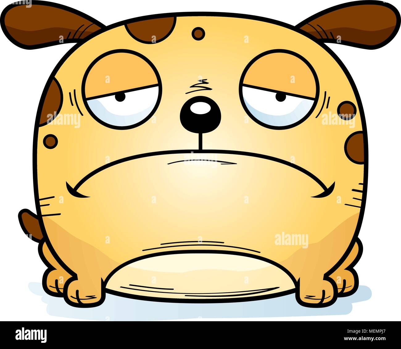 A cartoon illustration of a dog looking depressed Stock Vector Image ...
