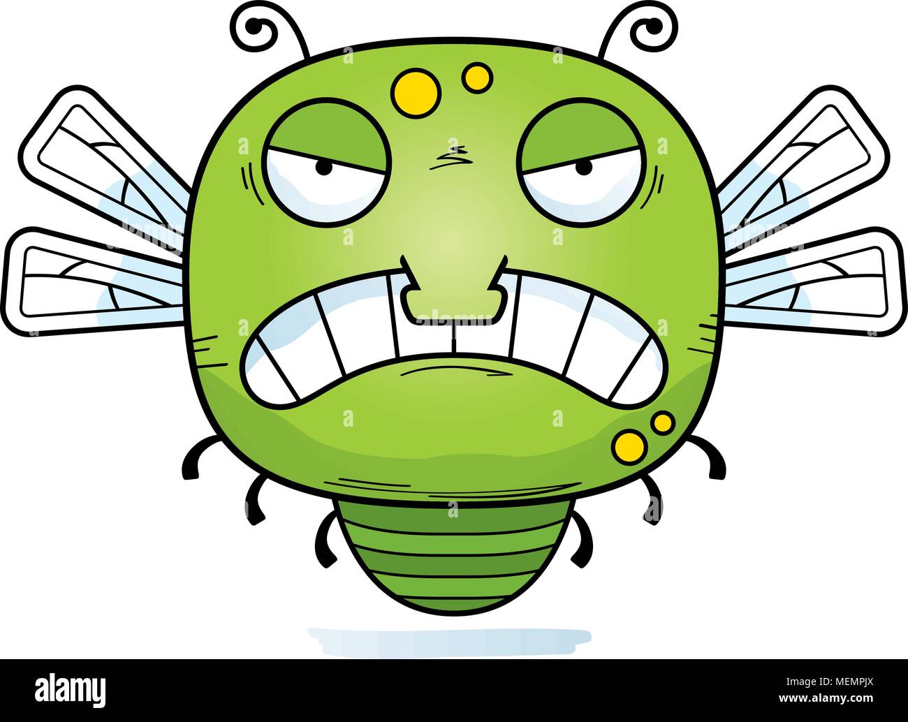 A cartoon illustration of a dragonfly looking angry Stock Vector Image ...