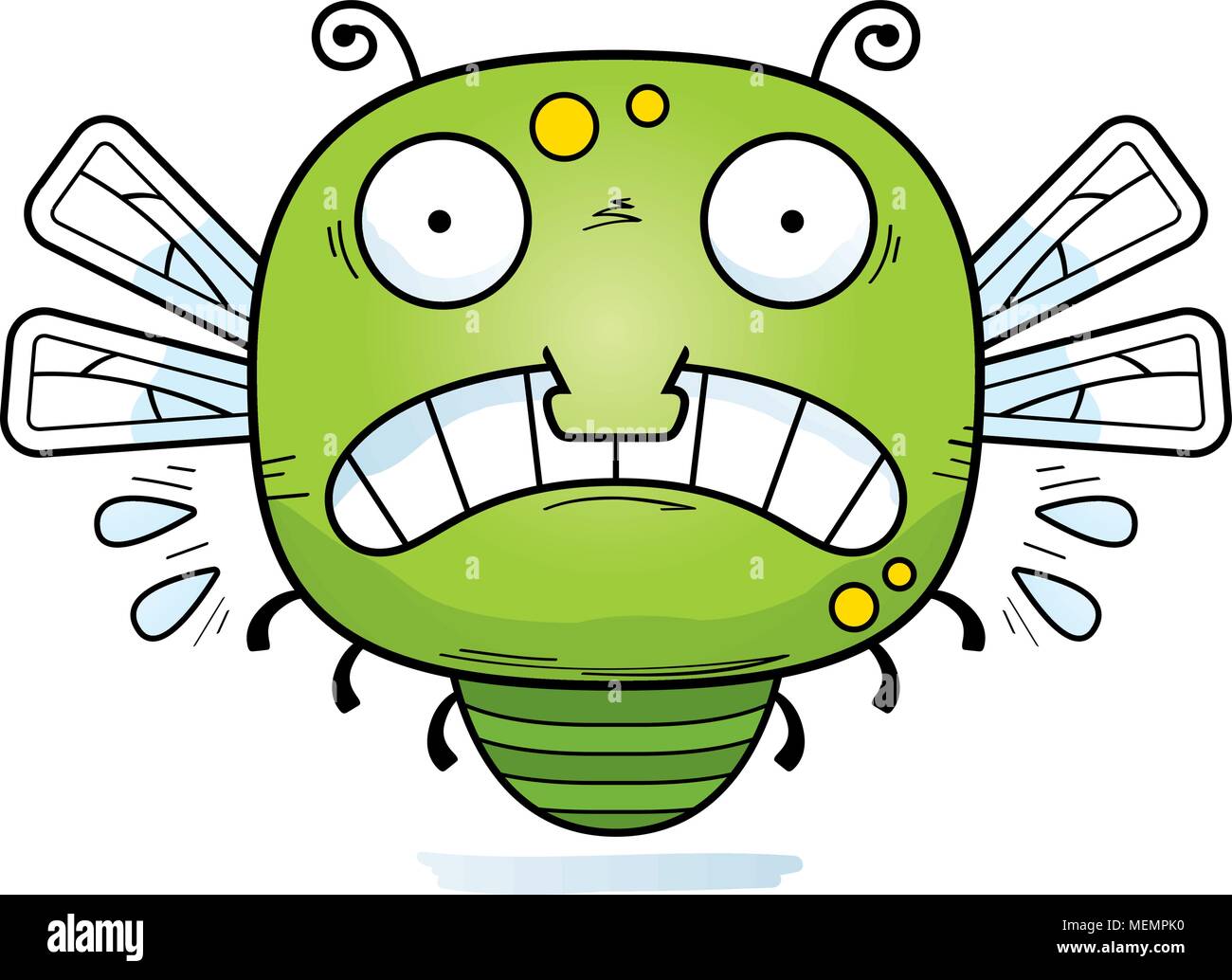 A cartoon illustration of a dragonfly looking scared Stock Vector Image ...