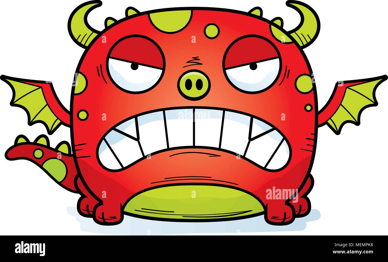 A cartoon illustration of a dragon looking angry Stock Vector Image ...