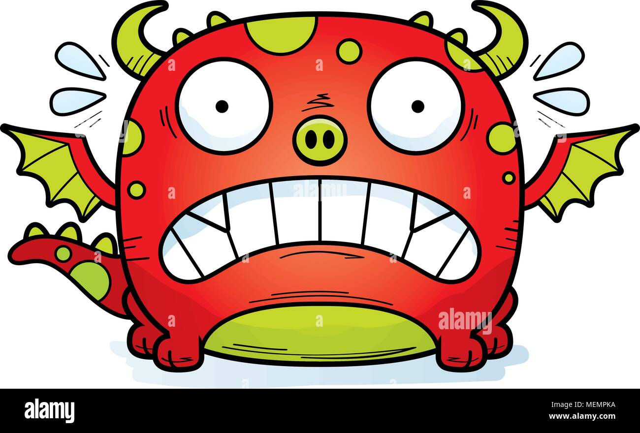 A cartoon illustration of a dragon looking scared Stock Vector Image ...