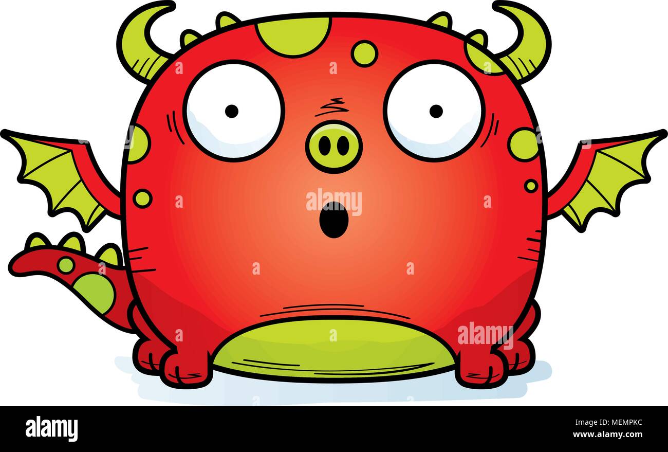 A cartoon illustration of a dragon looking surprised Stock Vector Image ...