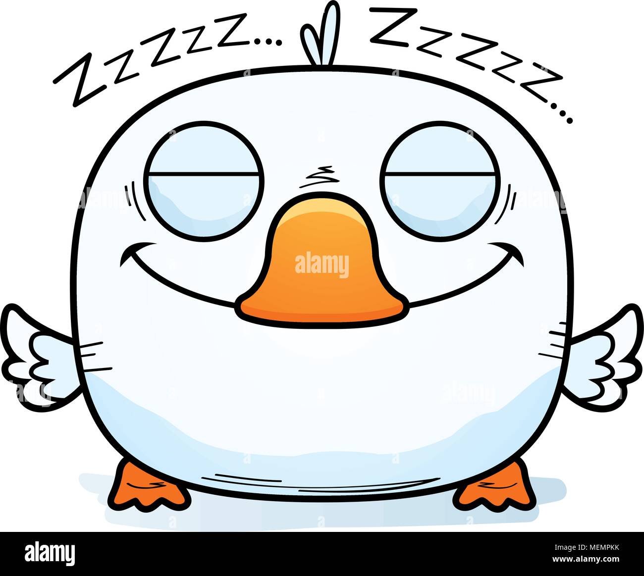 A cartoon illustration of a little duckling taking a nap Stock Vector ...