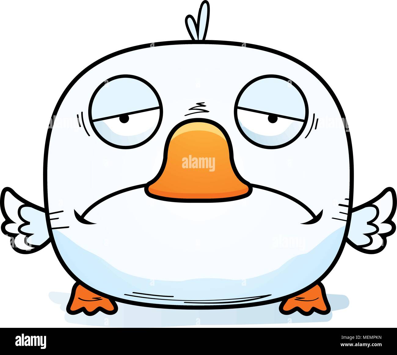 A cartoon illustration of a little duckling with a sad expression Stock ...