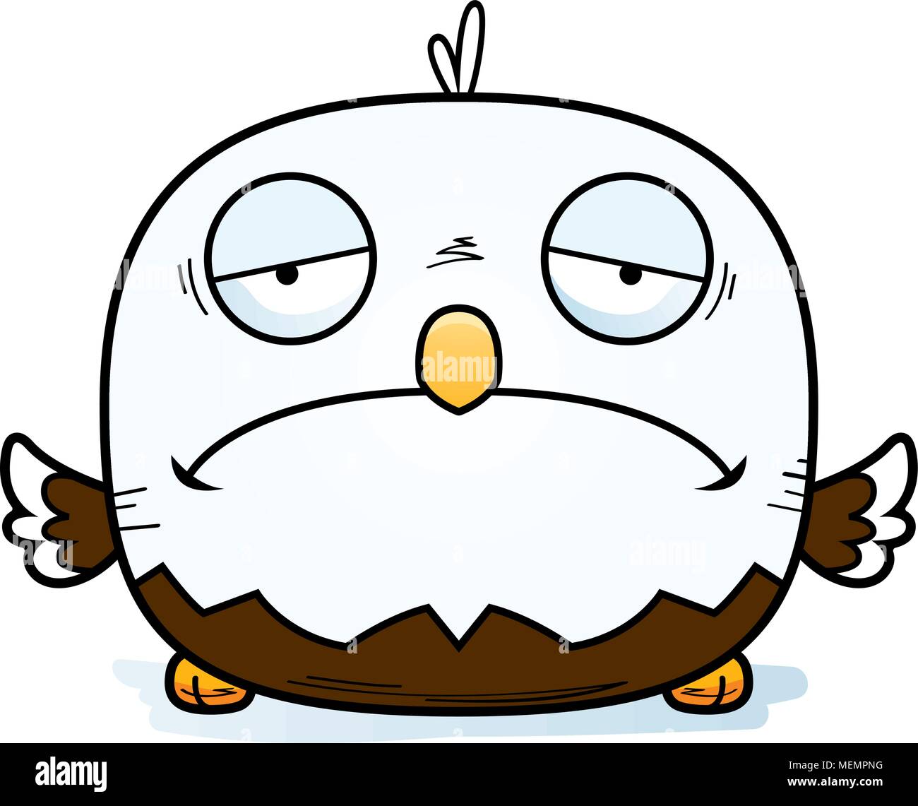 A cartoon illustration of a bald eagle looking sad Stock Vector Image ...