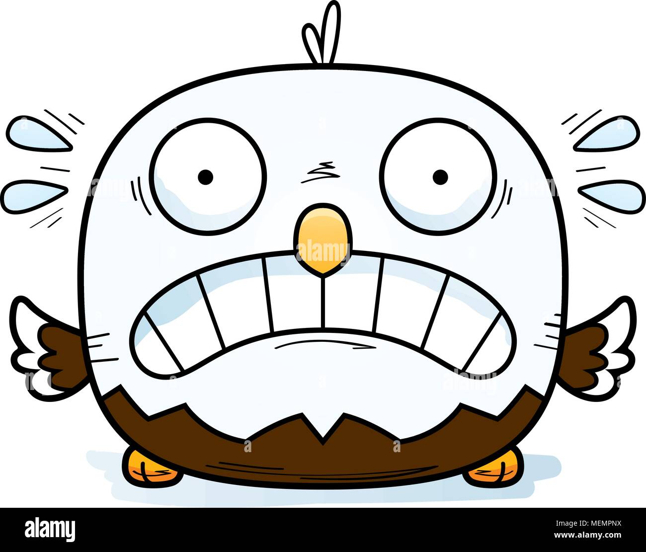 A cartoon illustration of a bald eagle looking scared Stock Vector ...