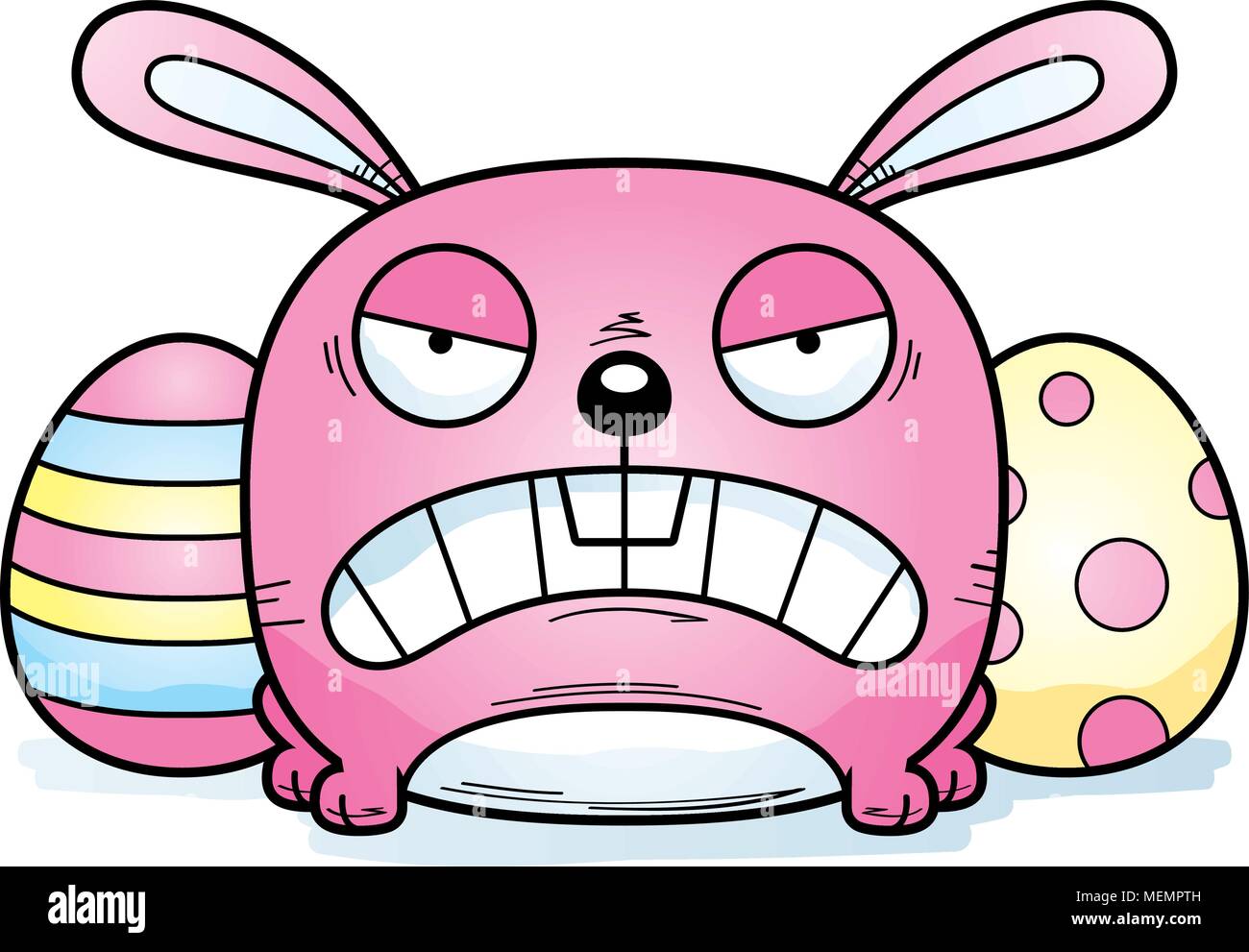 A cartoon illustration of the Easter Bunny looking mad Stock Vector ...