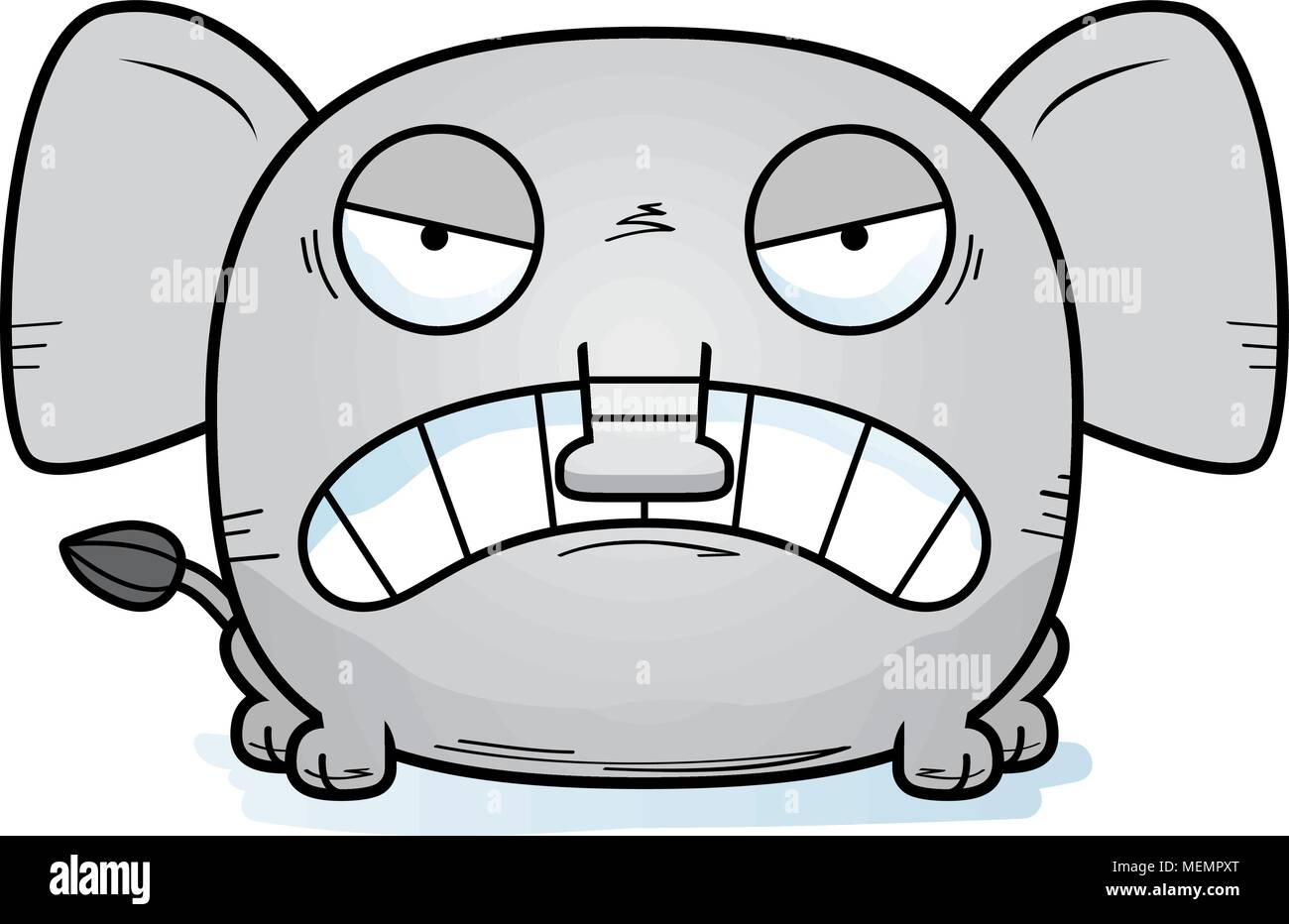 A cartoon illustration of an elephant looking angry Stock Vector Image ...