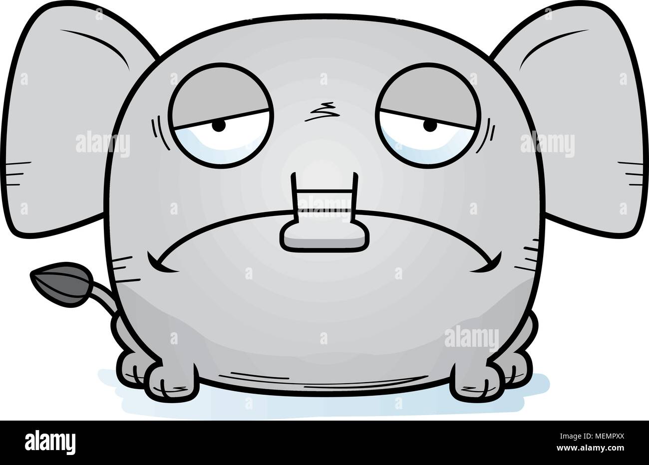 A cartoon illustration of an elephant looking sad Stock Vector Image ...