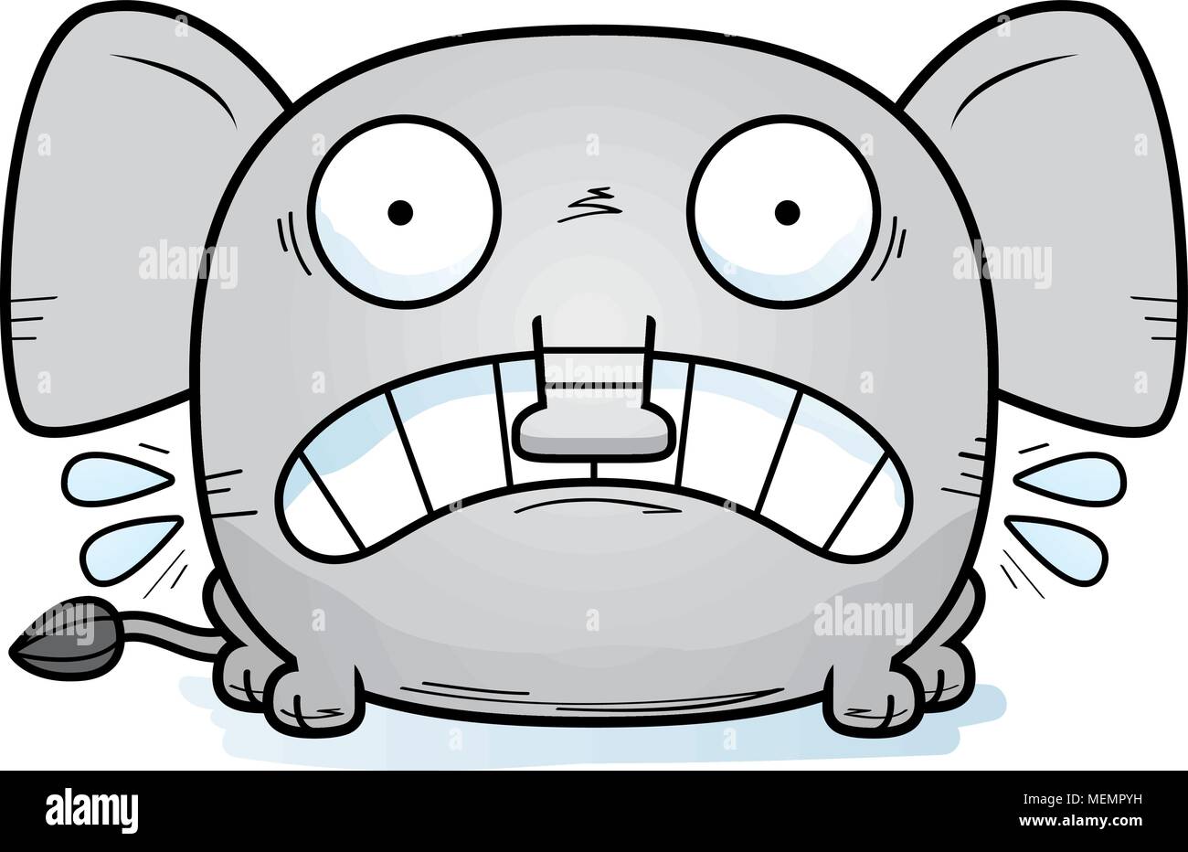 A cartoon illustration of an elephant looking scared Stock Vector Image ...
