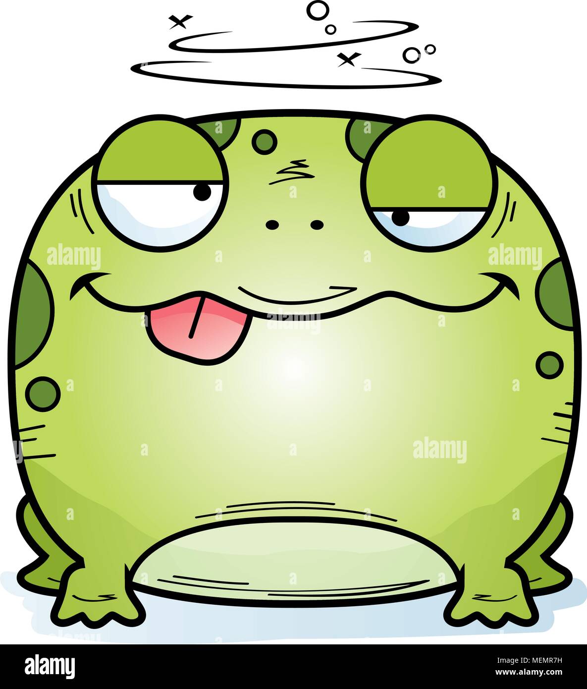 A cartoon illustration of a frog looking drunk Stock Vector Image & Art ...