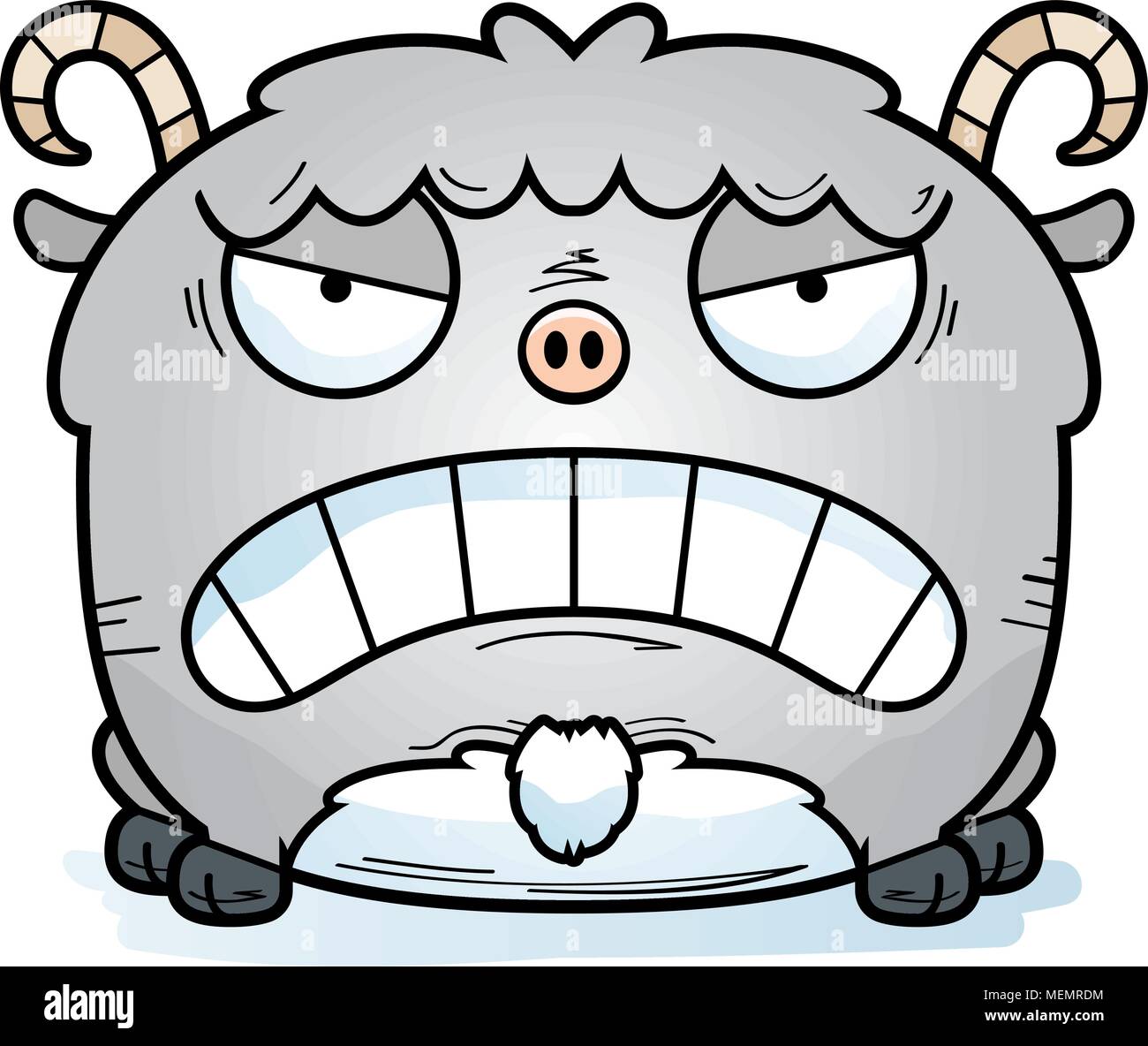 A cartoon illustration of a little goat looking mad Stock Vector Image ...
