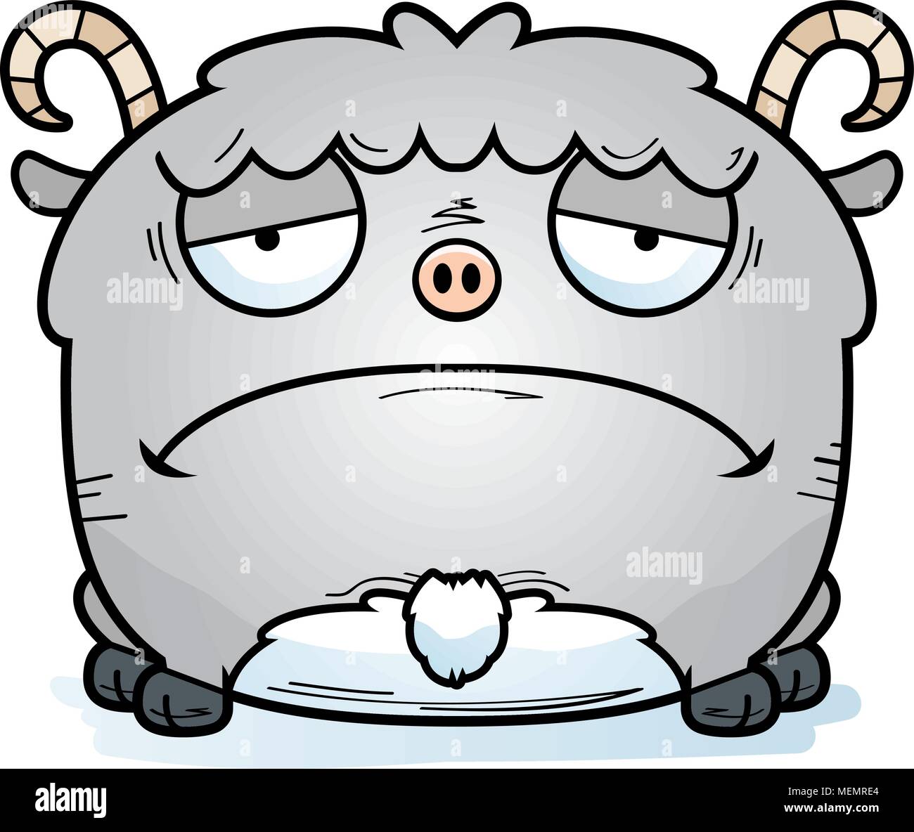 A cartoon illustration of a little goat looking sad Stock Vector Image ...