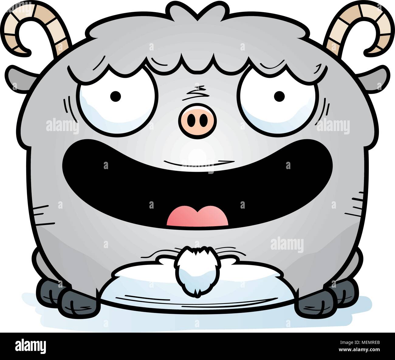 A cartoon illustration of a little goat smiling Stock Vector Image ...