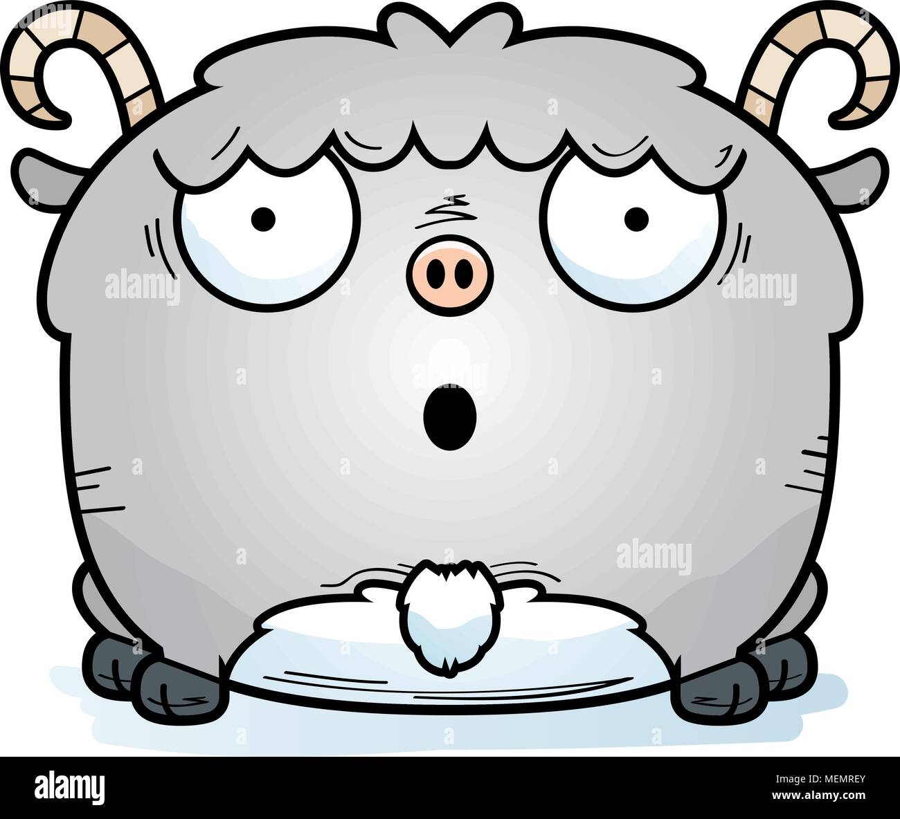 A cartoon illustration of a little goat looking surprised Stock Vector ...