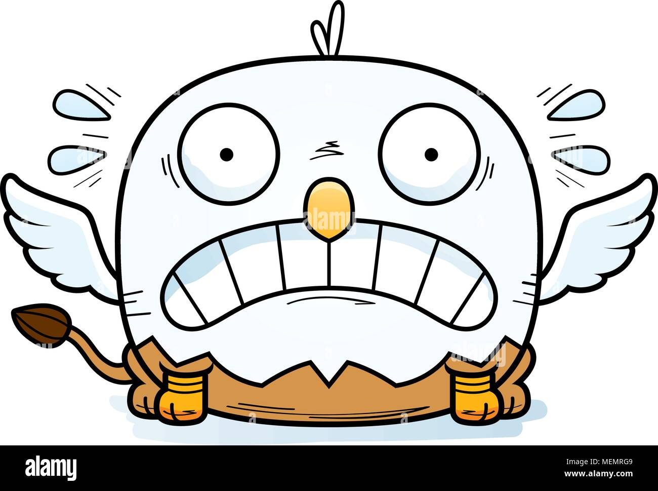 A cartoon illustration of a griffin looking scared Stock Vector Image ...