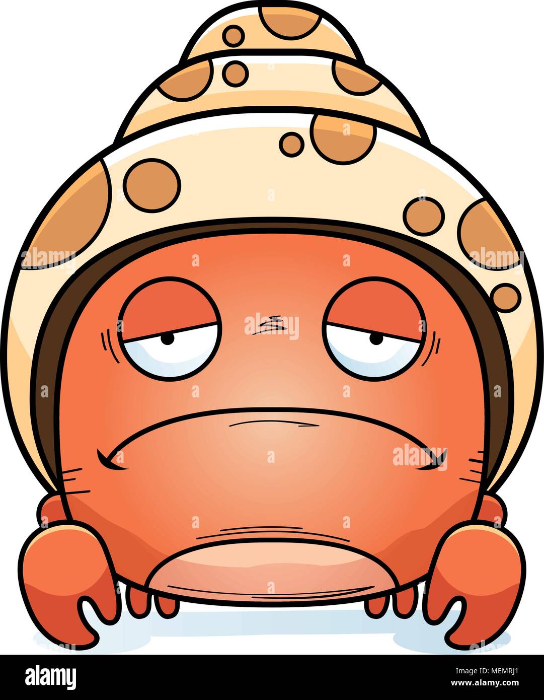 A cartoon illustration of a hermit crab looking sad Stock Vector Image ...