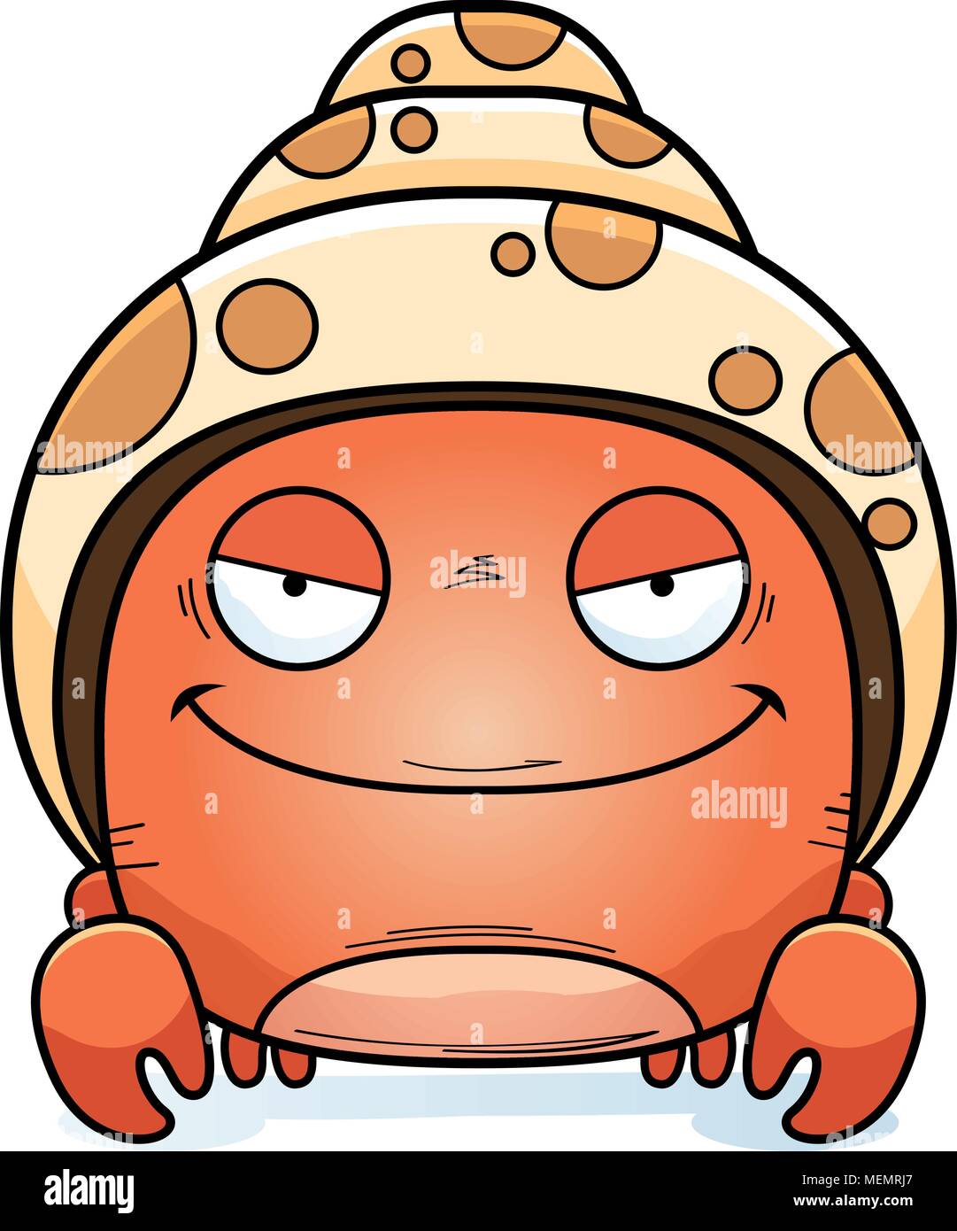 A cartoon illustration of an evil looking hermit crab Stock Vector ...