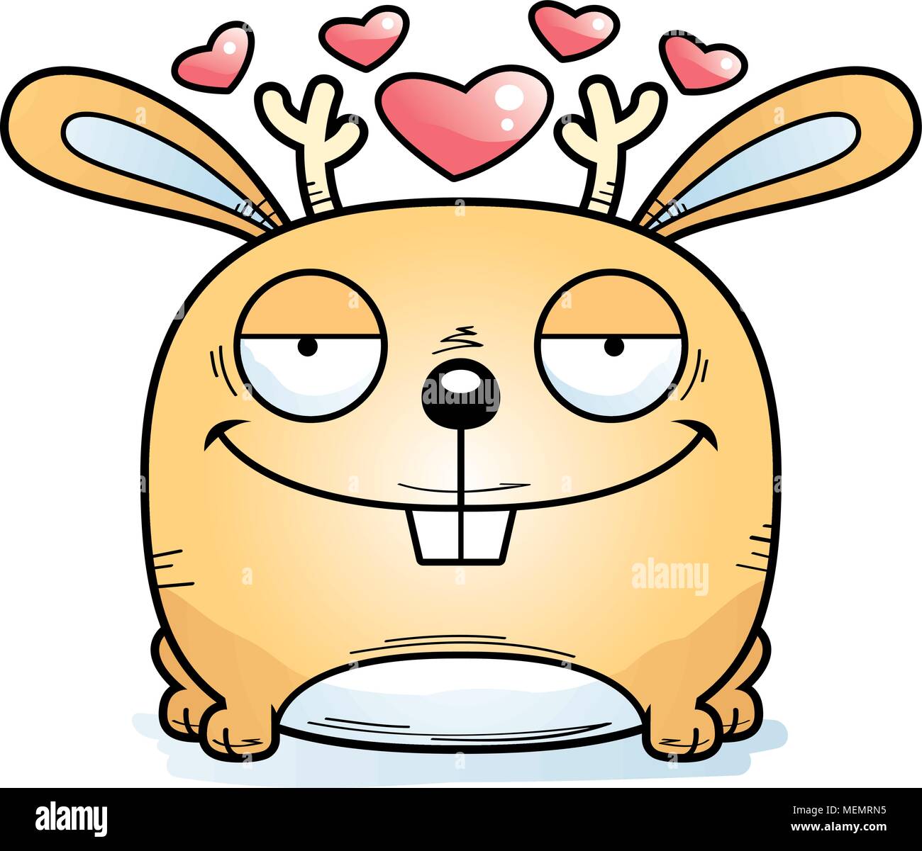 A cartoon jackalope with an in love expression Stock Vector Image & Art ...