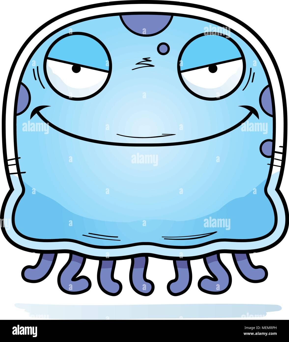 A cartoon illustration of an evil looking jellyfish Stock Vector Image ...