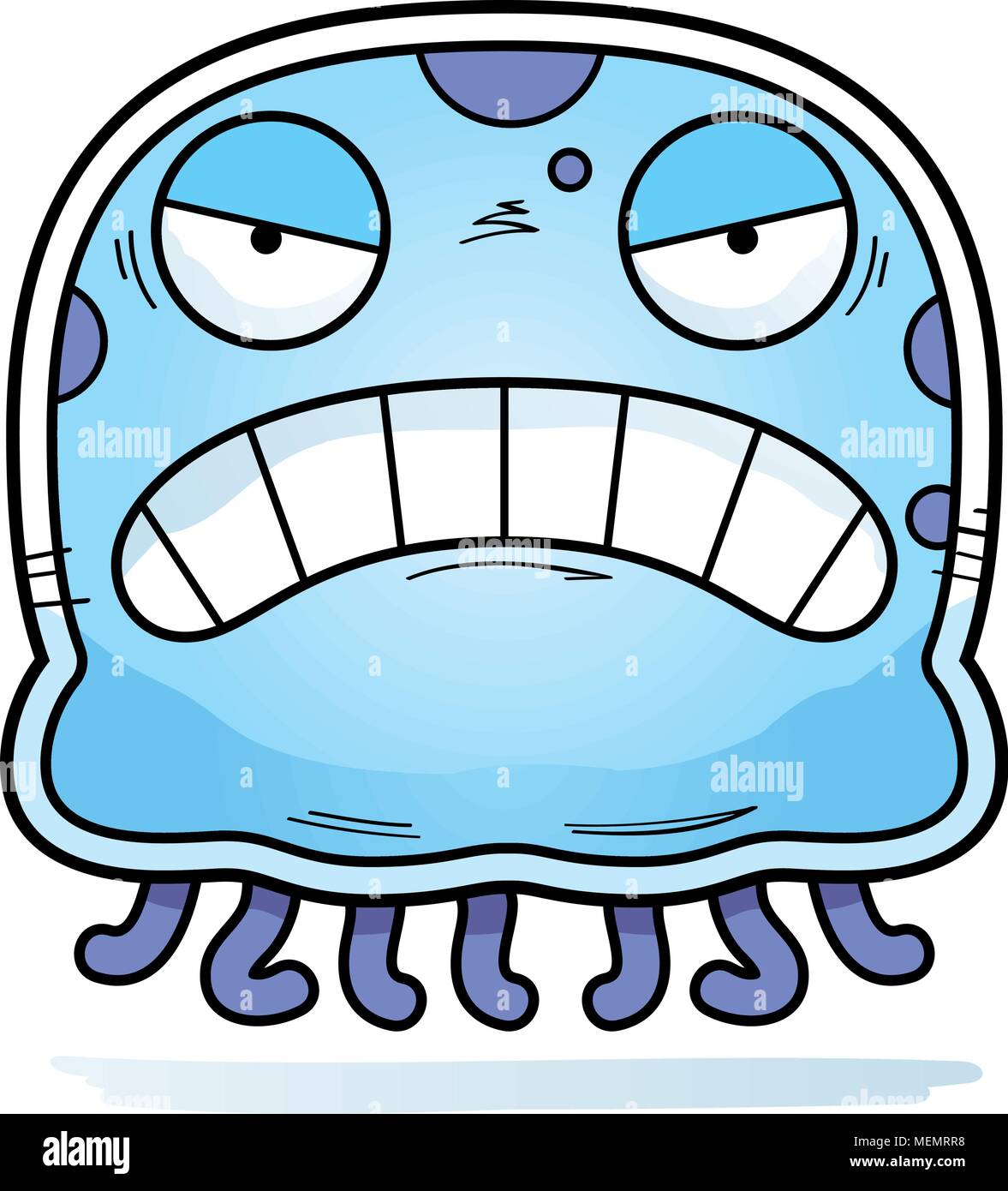 A cartoon illustration of a jellyfish looking angry Stock Vector Image ...