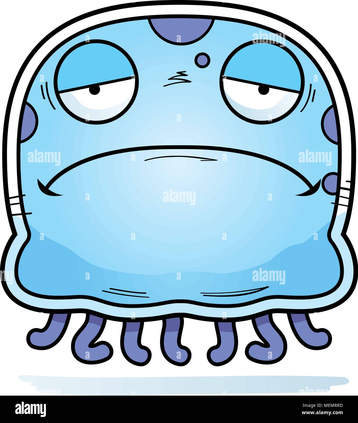 A cartoon illustration of a jellyfish looking sad Stock Vector Image ...