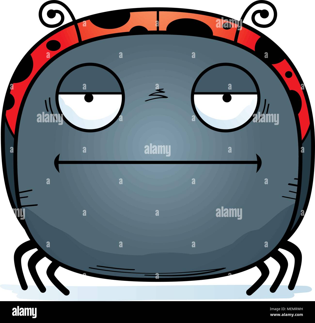 A cartoon illustration of a ladybug looking bored Stock Vector Image ...