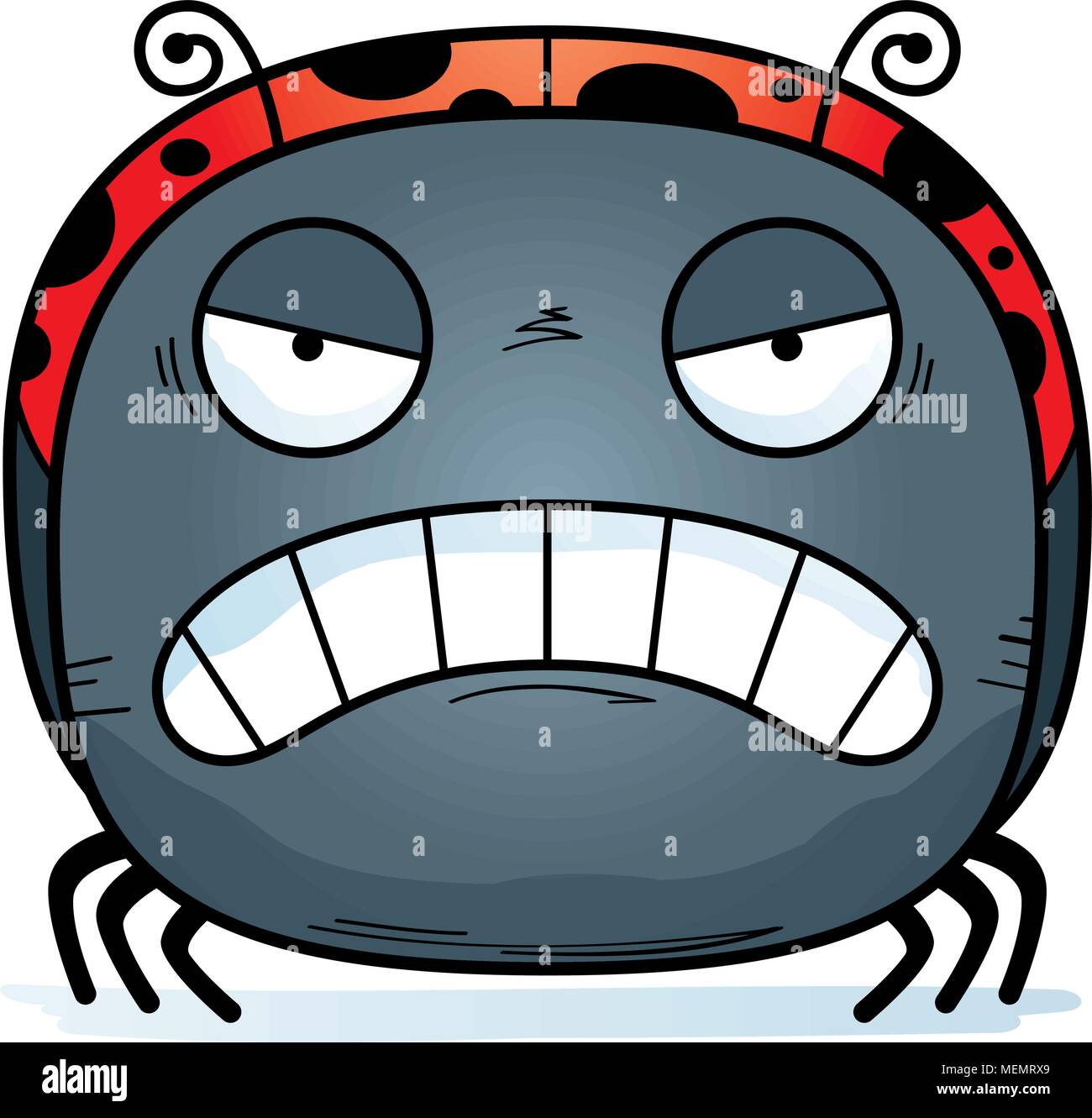 A cartoon illustration of a ladybug looking angry Stock Vector Image ...