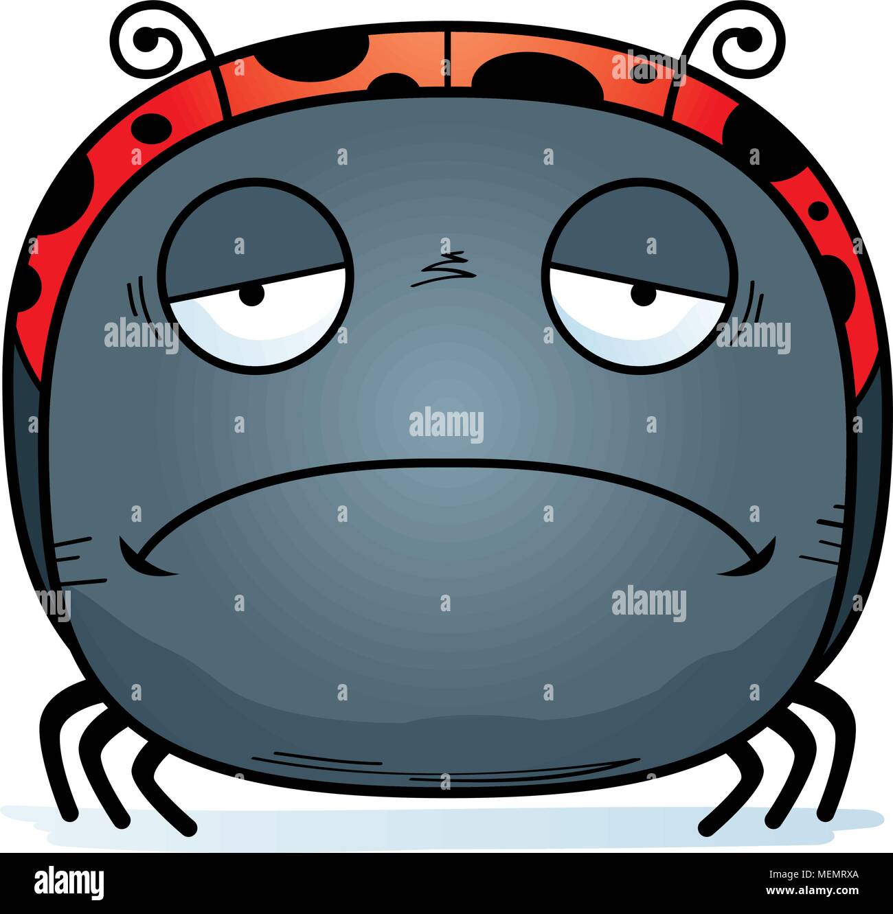 A cartoon illustration of a ladybug looking sad Stock Vector Image ...