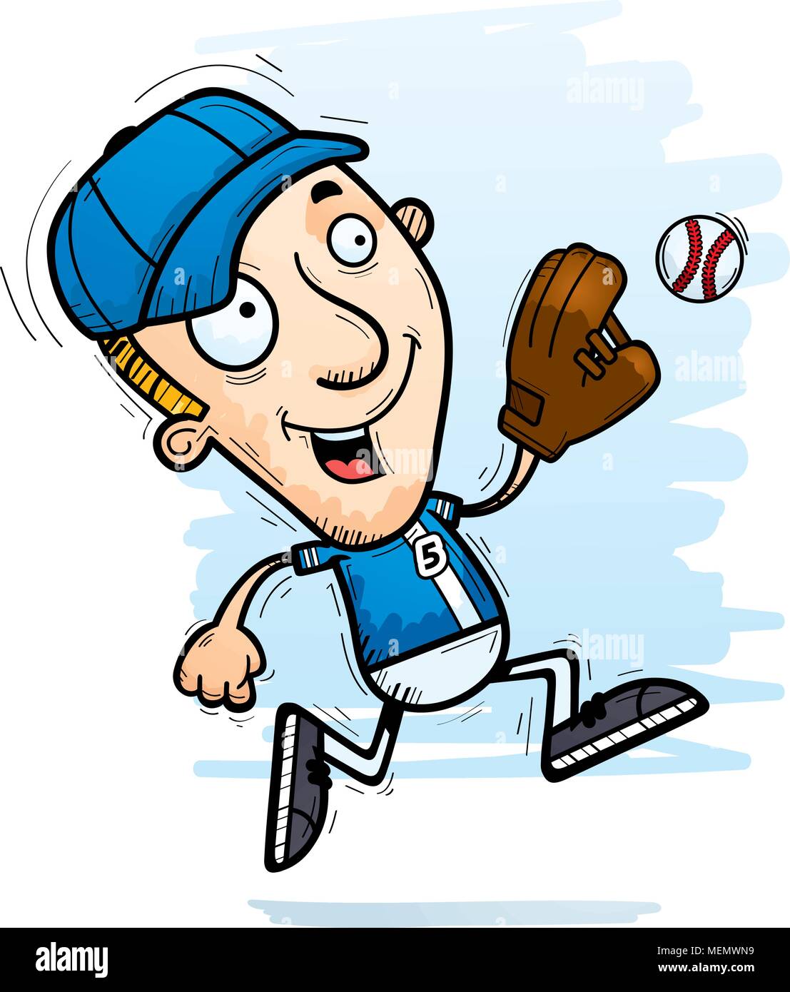 Cartoon Baseball Player Running