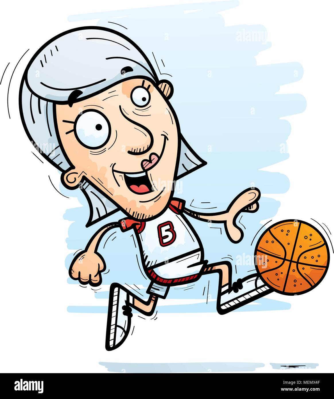 Cartoon basketball player woman smiling hi-res stock photography and ...
