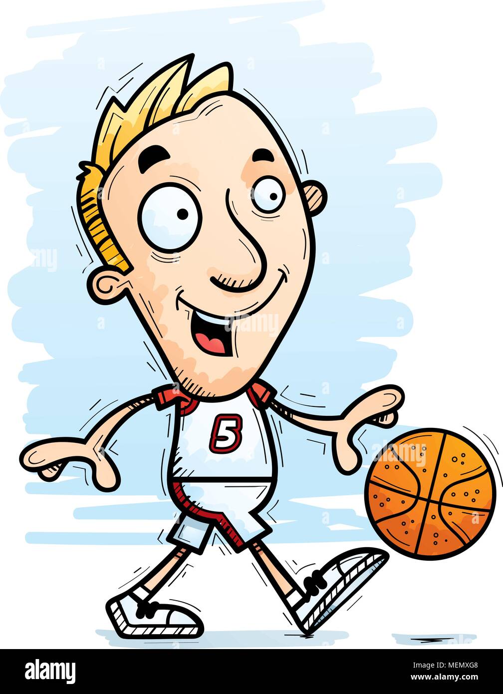 A cartoon illustration of a man basketball player walking Stock Vector ...