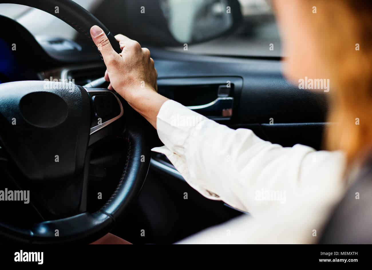 Woman driving car on motorway hi-res stock photography and images - Alamy